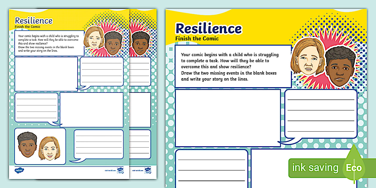 Showing Resilience Create the Comic Book Worksheet - Twinkl