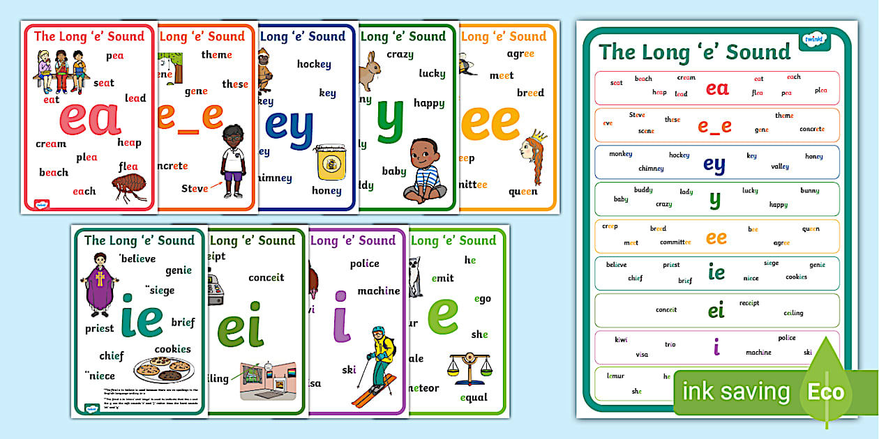 Long Vowel E Words Display Posters | Twinkl - Twinkl