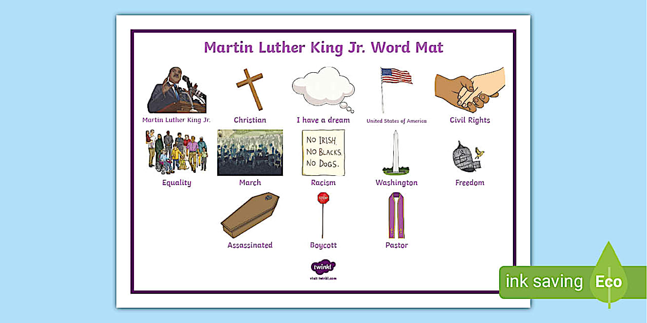 Cursive Martin Luther King, Jr. Word Mat (teacher made)