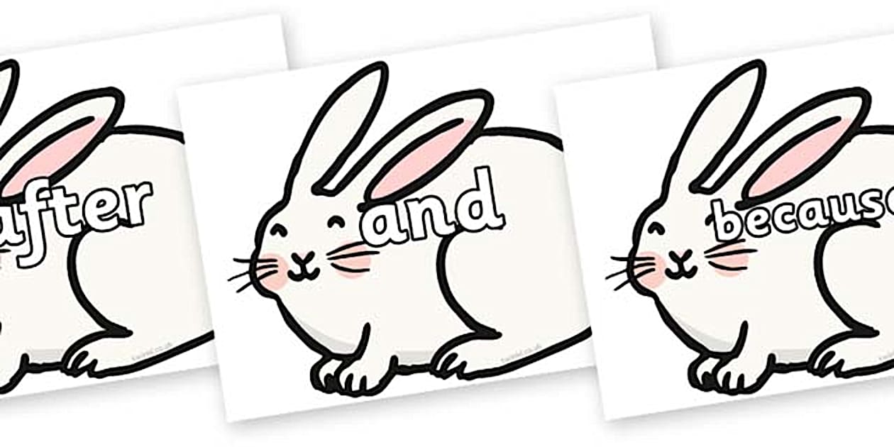 Connectives on Chinese New Year Rabbit (teacher made)