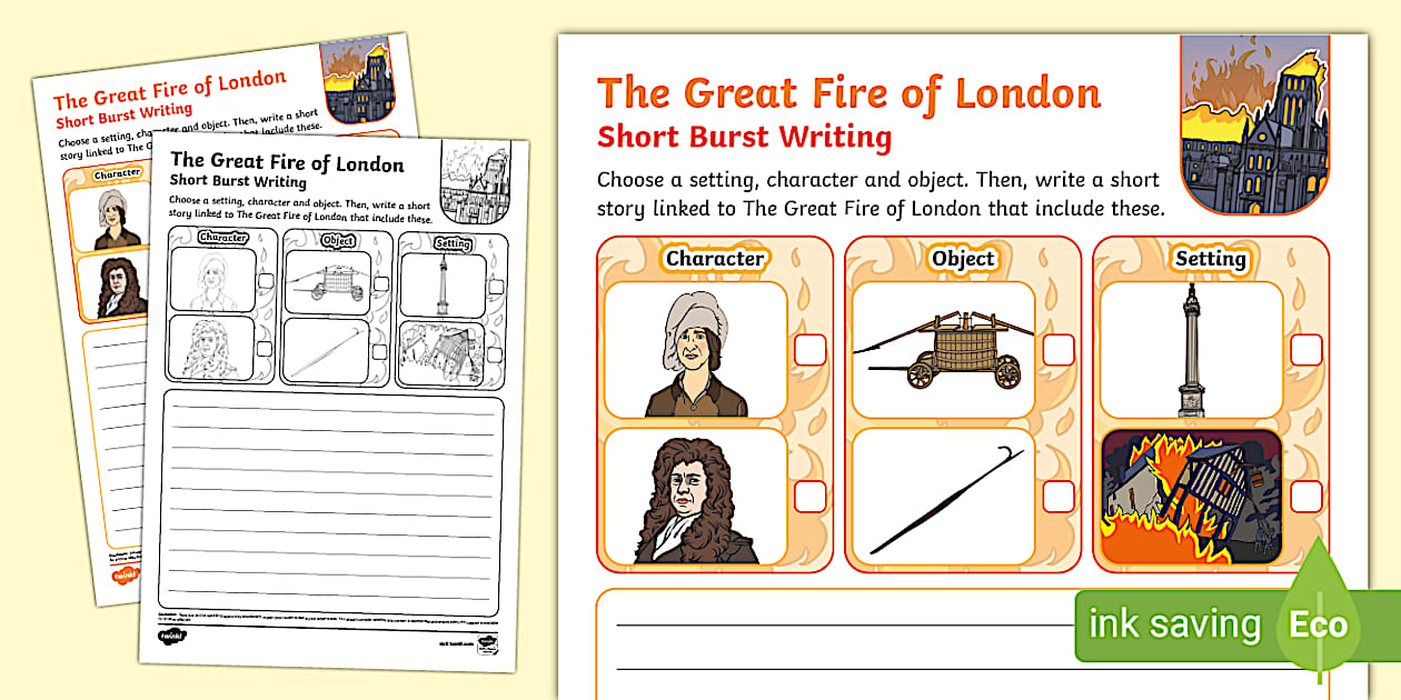 The Great Fire of London Short Burst Writing Template