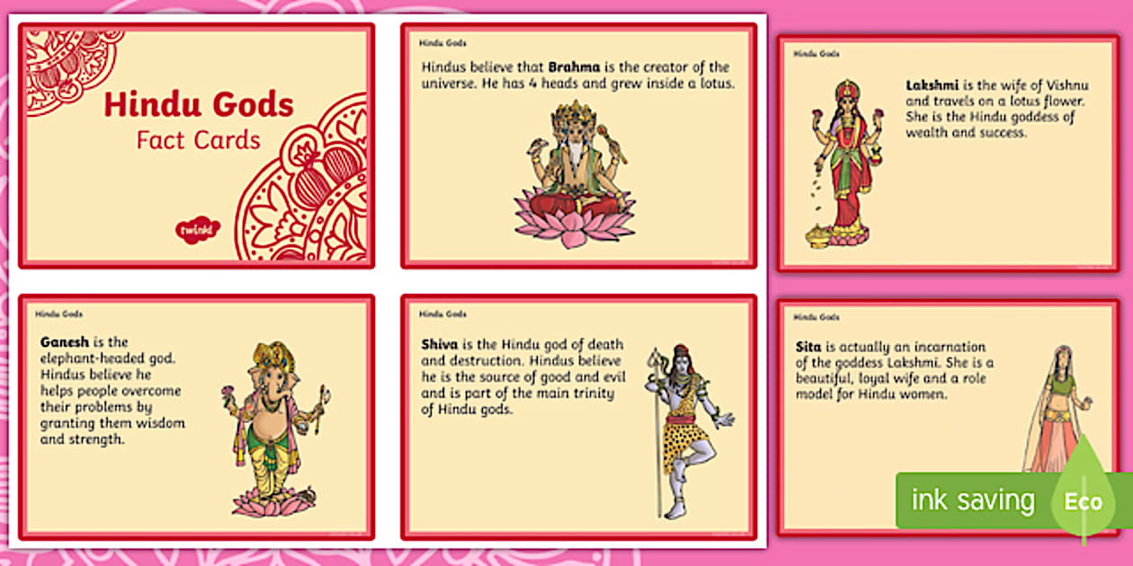 Hindu Gods Fact Cards - Twinkl