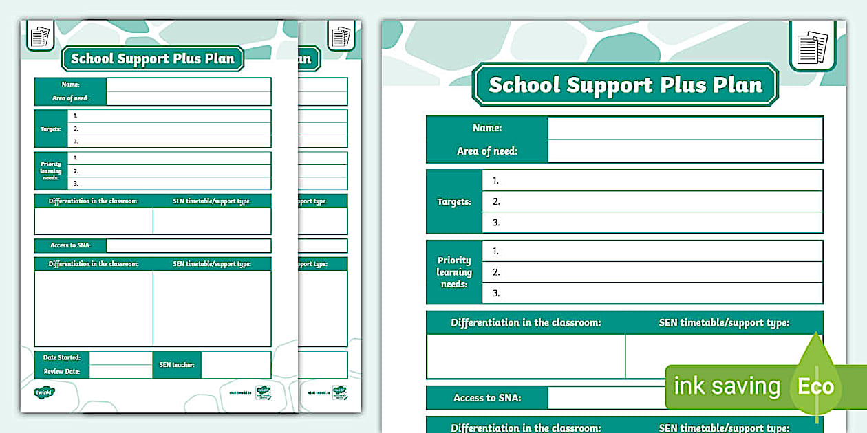 Teacher Planner: School Support Plus Plan
