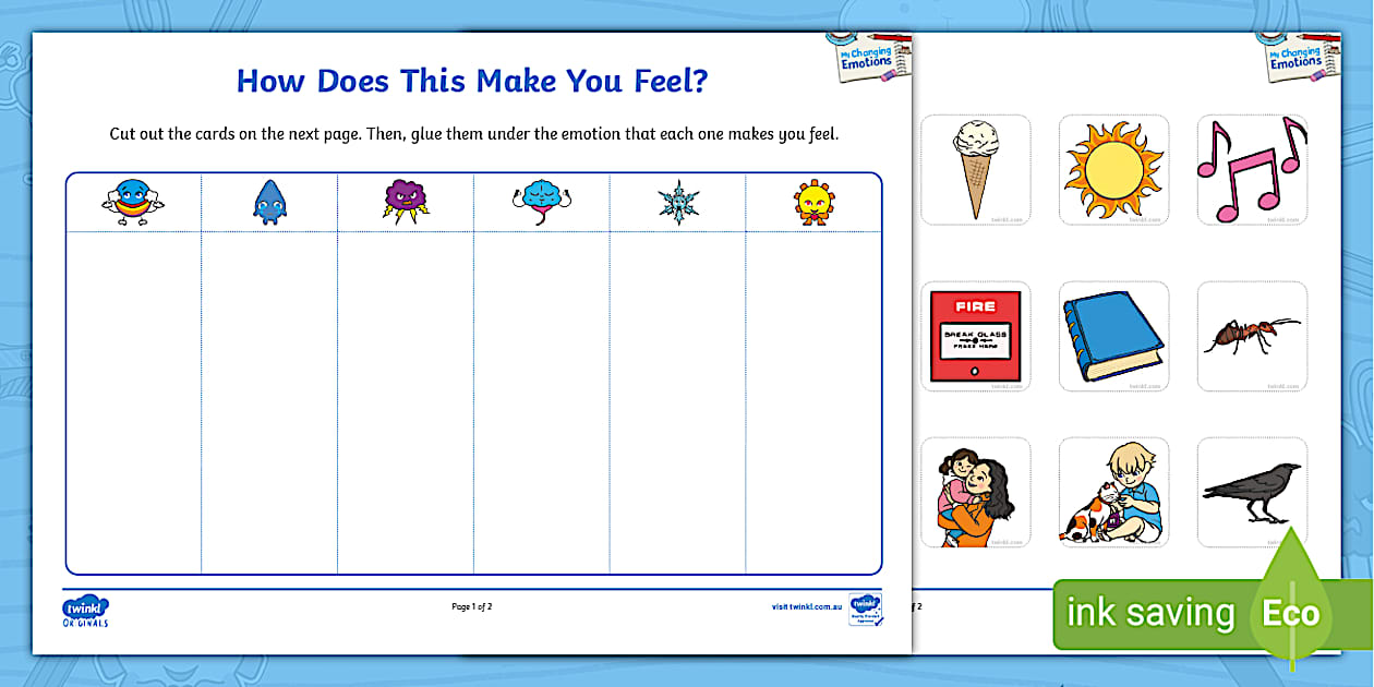 My Changing Emotions - How Does This Make You Feel Activity