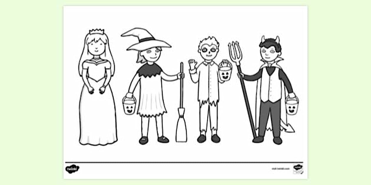 Children Dressing up Colouring | Colouring Sheet - Twinkl