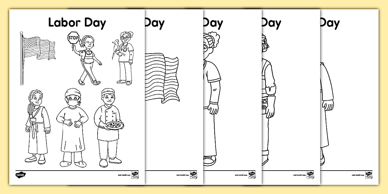 Labor Day Coloring Sheets (Teacher-Made) - Twinkl