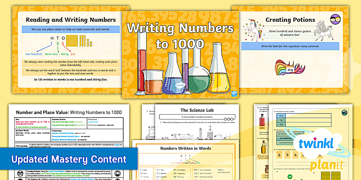 Year 3 Read and Write Numbers Planit Maths Lesson 2 - Twinkl