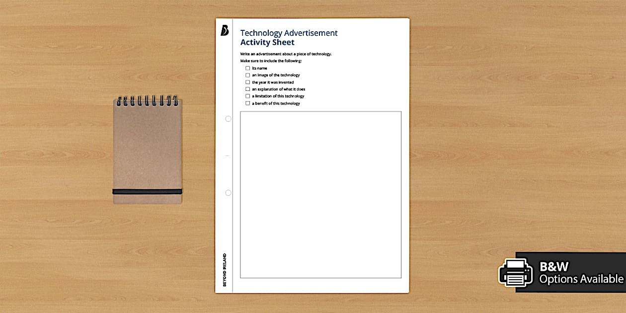 Technology Advertisement Activity Sheet
