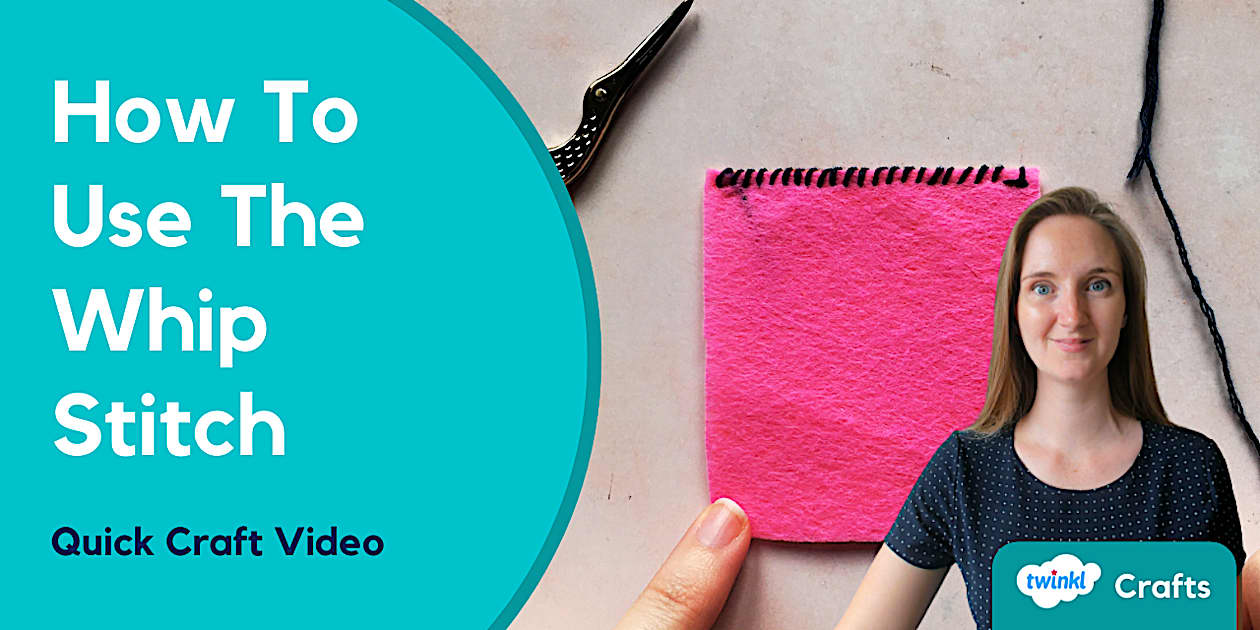 Whip Stitch Embroidery Sewing Video Tutorial (teacher made)