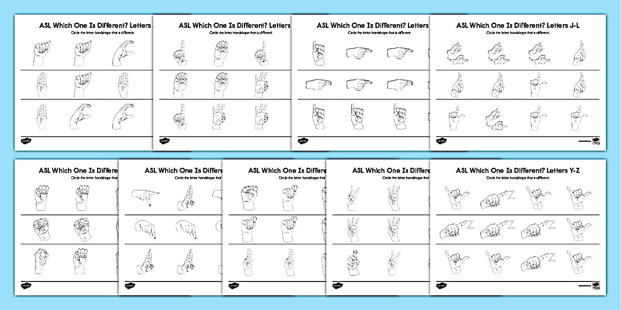 Sign Language Comparison Worksheets for Kids | Twinkl USA