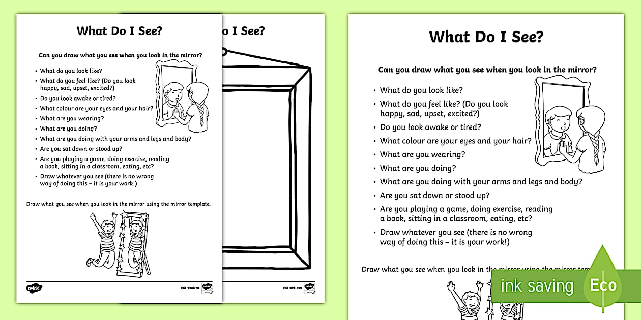 What Do I See? Worksheet / Worksheet (teacher made) - Twinkl