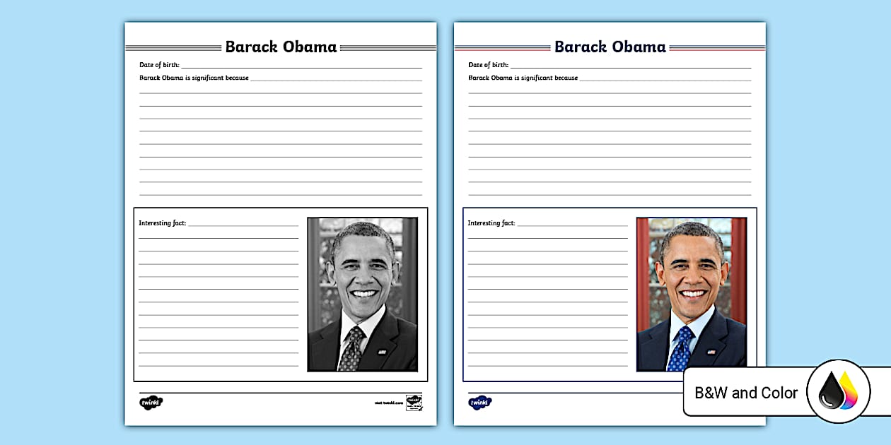 Barack Obama Writing Activity | Black History | Twinkl USA