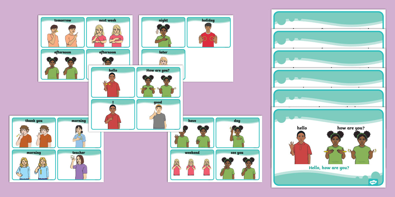 Auslan Greetings Sentence Display Posters (teacher made)