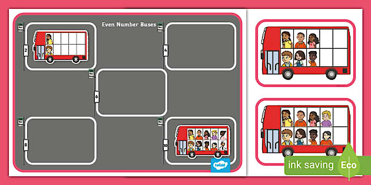 👉 Ten-Frame Buses Odd and Even Numbers Sorting Activity