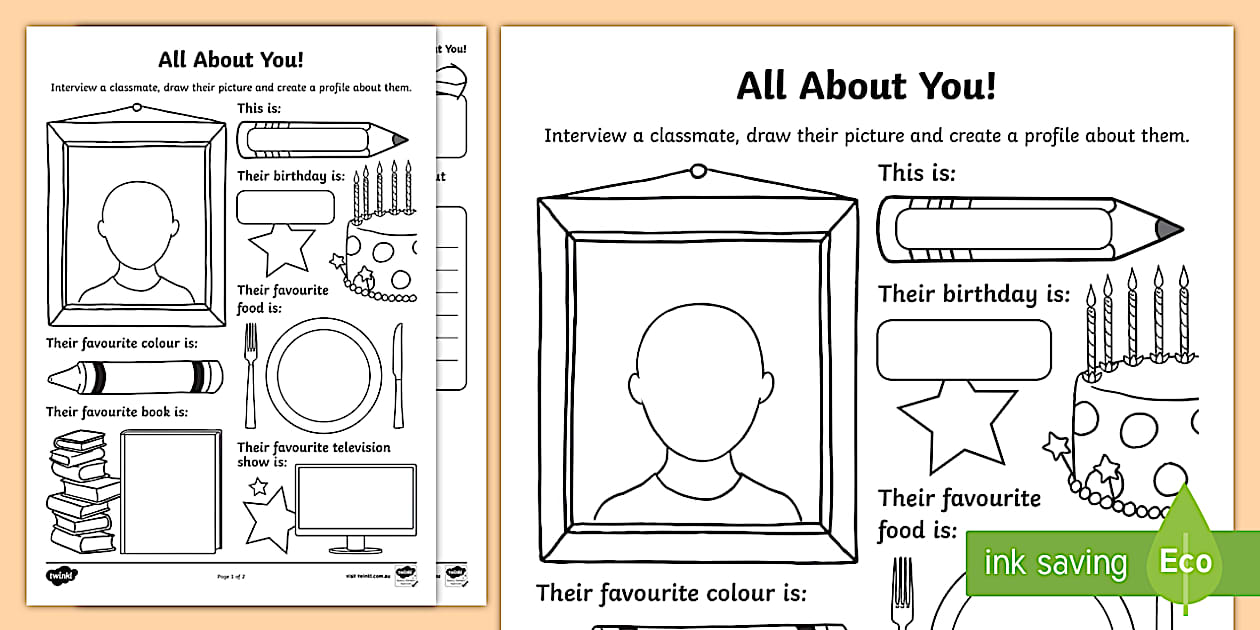 All About You Worksheet | Primary Teaching Resources