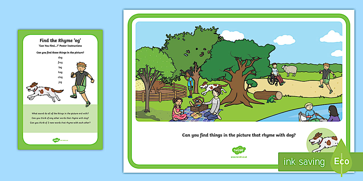 Find the Rhyme 'og' Poster (teacher made) - Twinkl