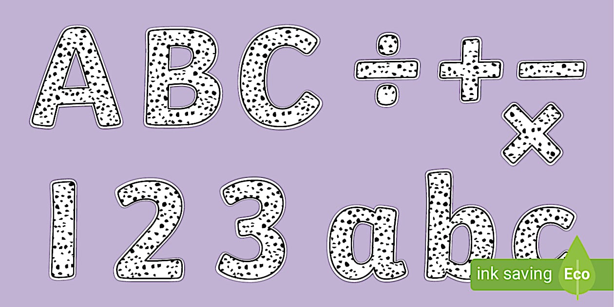 Dalmatian Dots Themed Display Lettering (teacher made)
