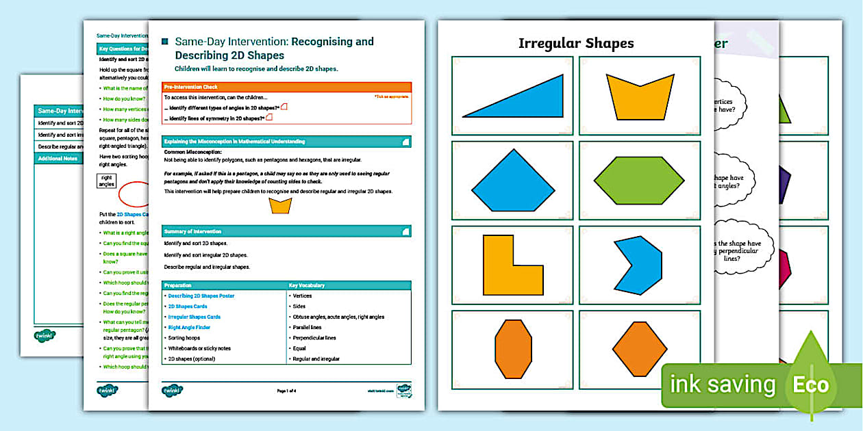 👉 Y3 Maths Intervention: Recognising and Describing 2D Shapes
