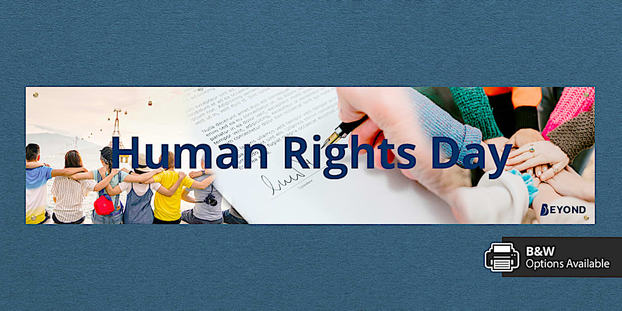 Human Rights Day Display Banner (teacher made) - Twinkl