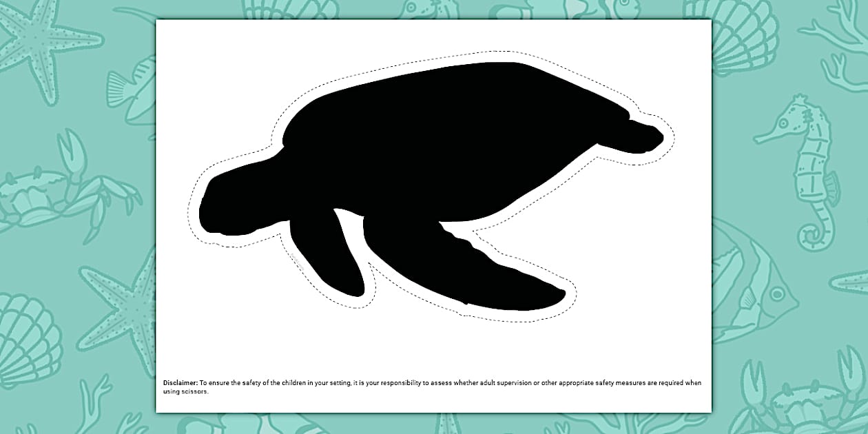 Turtle Silhouette Cut-Out (teacher made) - Twinkl