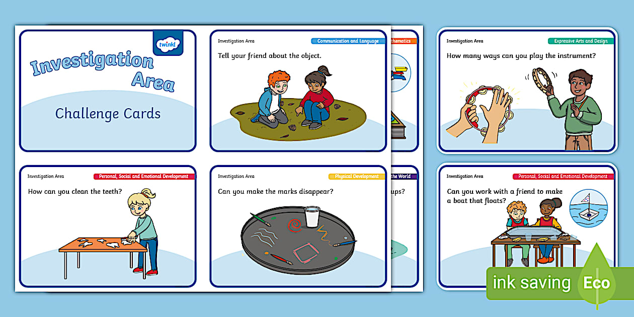 Investigation Area Continuous Provision Challenge Cards