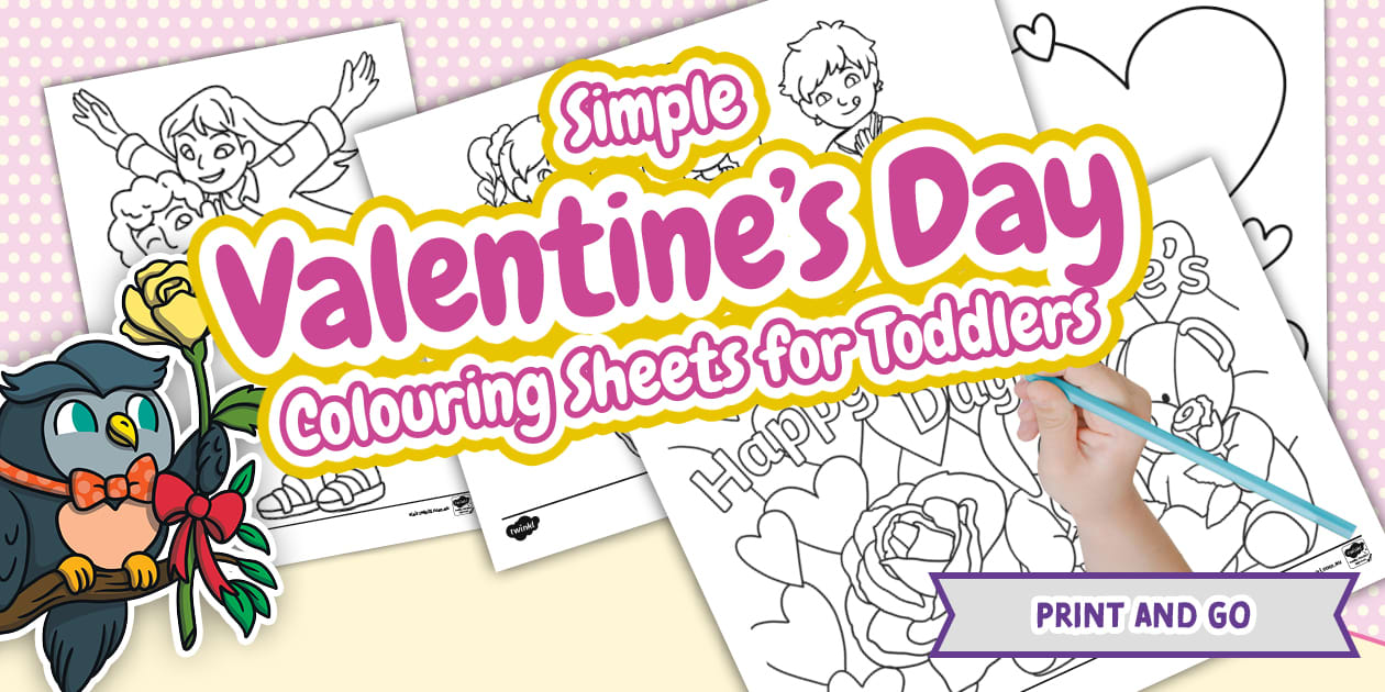 Simple Valentine's Day Colouring Sheets for Toddlers
