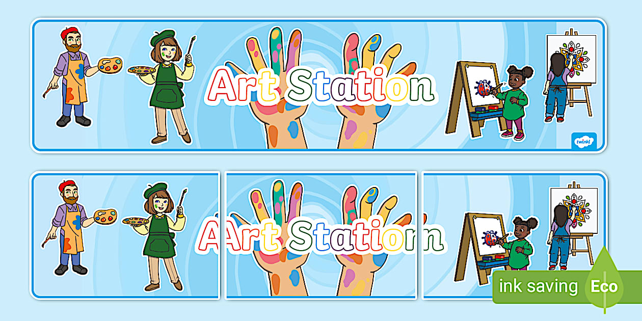 Art Station Display Banner (teacher made) - Twinkl