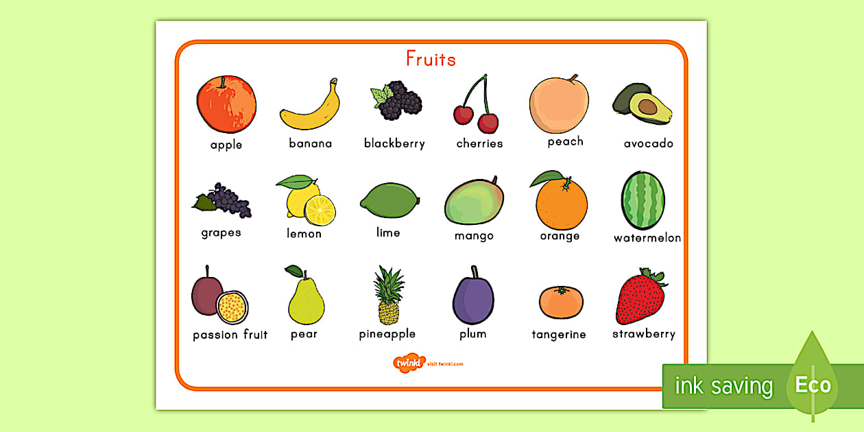 Fruit Word Mat (Teacher-Made) - Twinkl