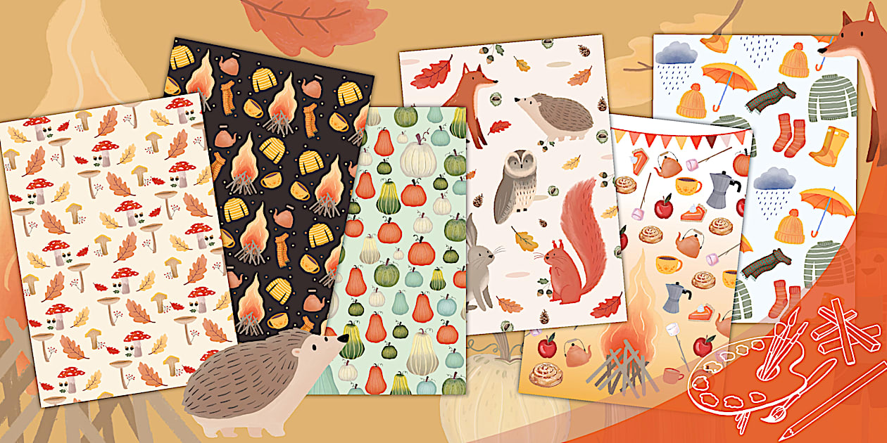 Autumn Nature-Themed Pattern Posters Pack (teacher made)