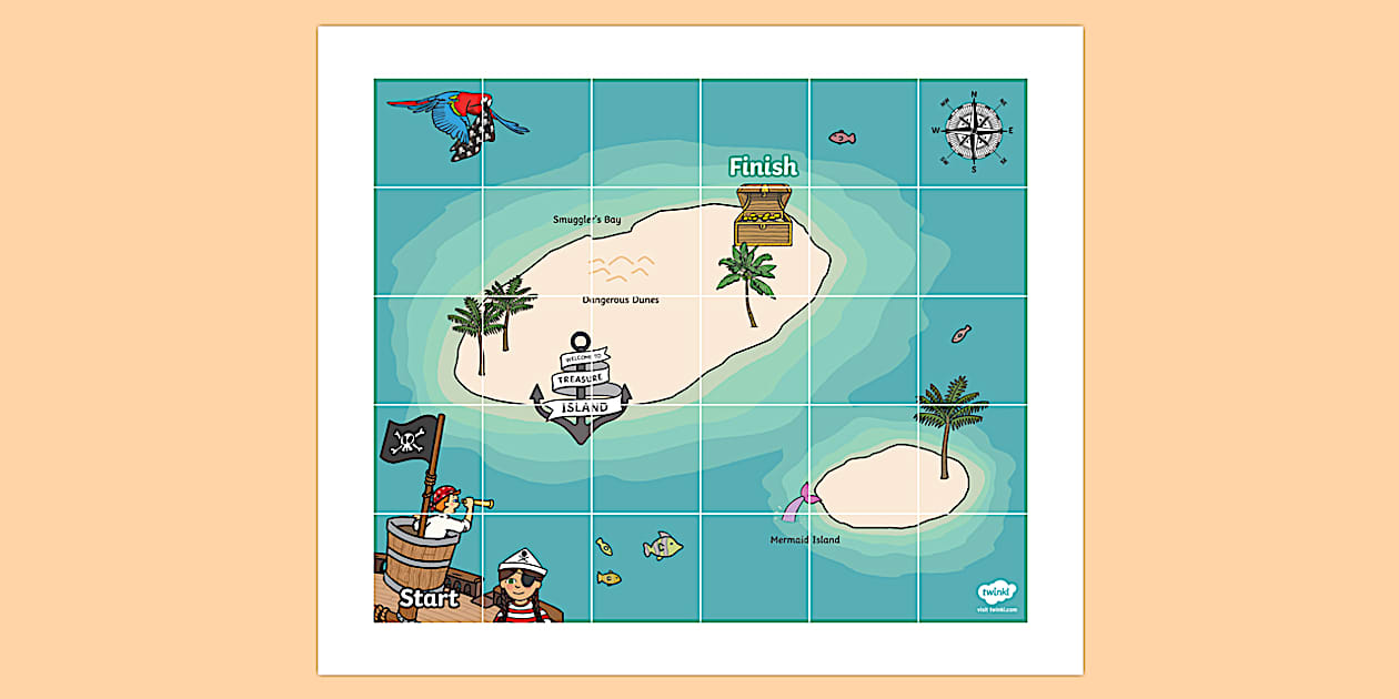 Bee Bot Treasure Map Mat - Learning Resource (teacher made)
