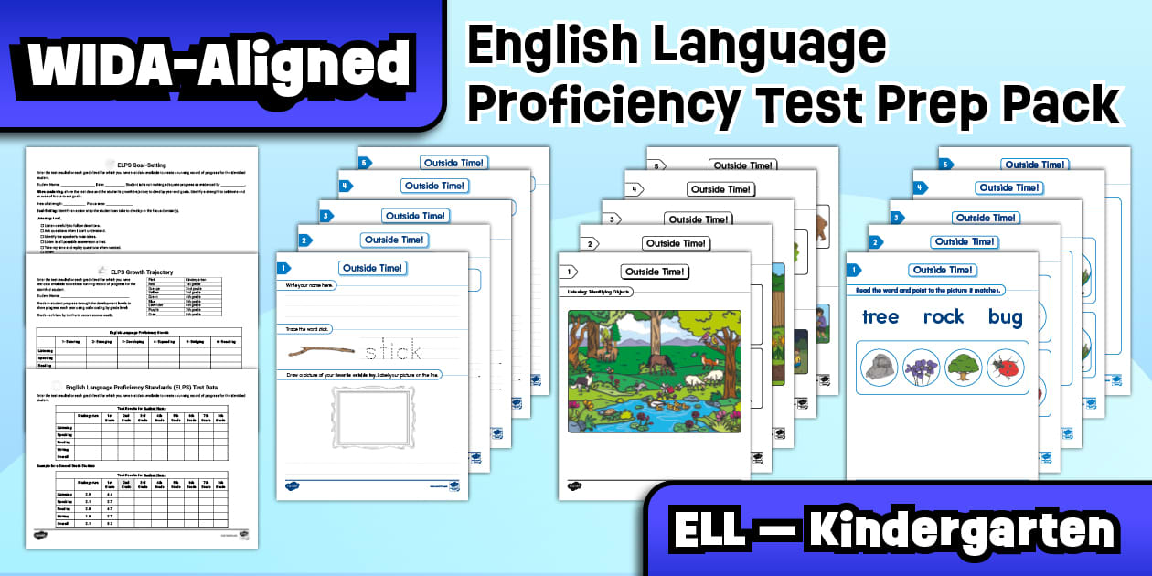 Kindergarten English Language Proficiency Test Prep Pack WIDA