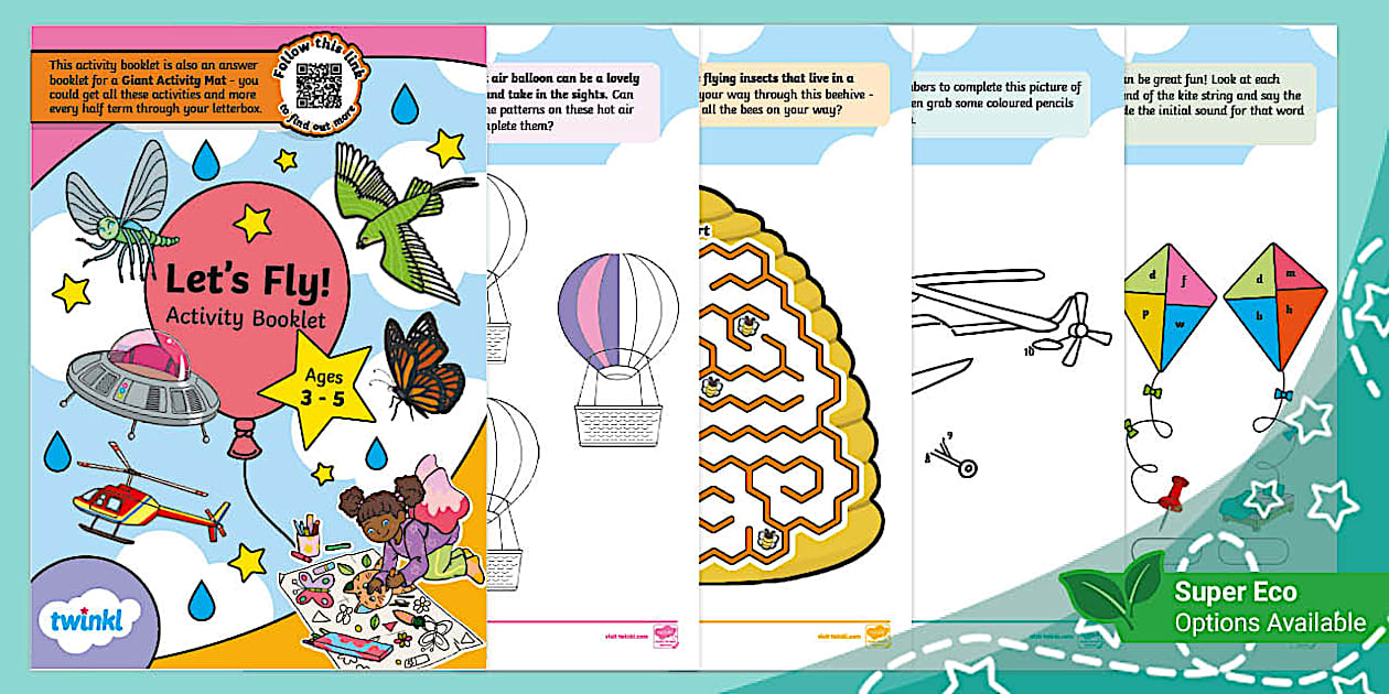 Let’s Fly Activity Themed Booklet Ages 3 to 5 Years