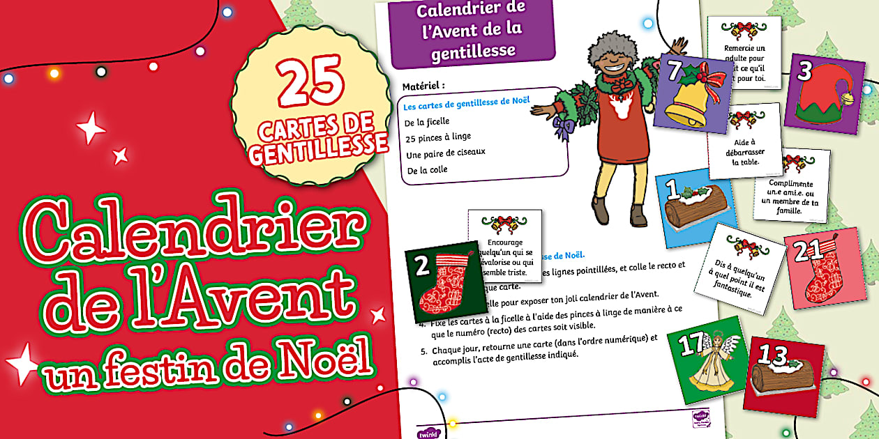 Calendrier de l'Avent de la gentillesse - un festin de Noël