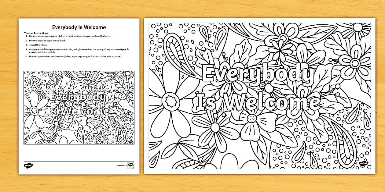 Everybody Is Welcome Collaborative Art (teacher made)