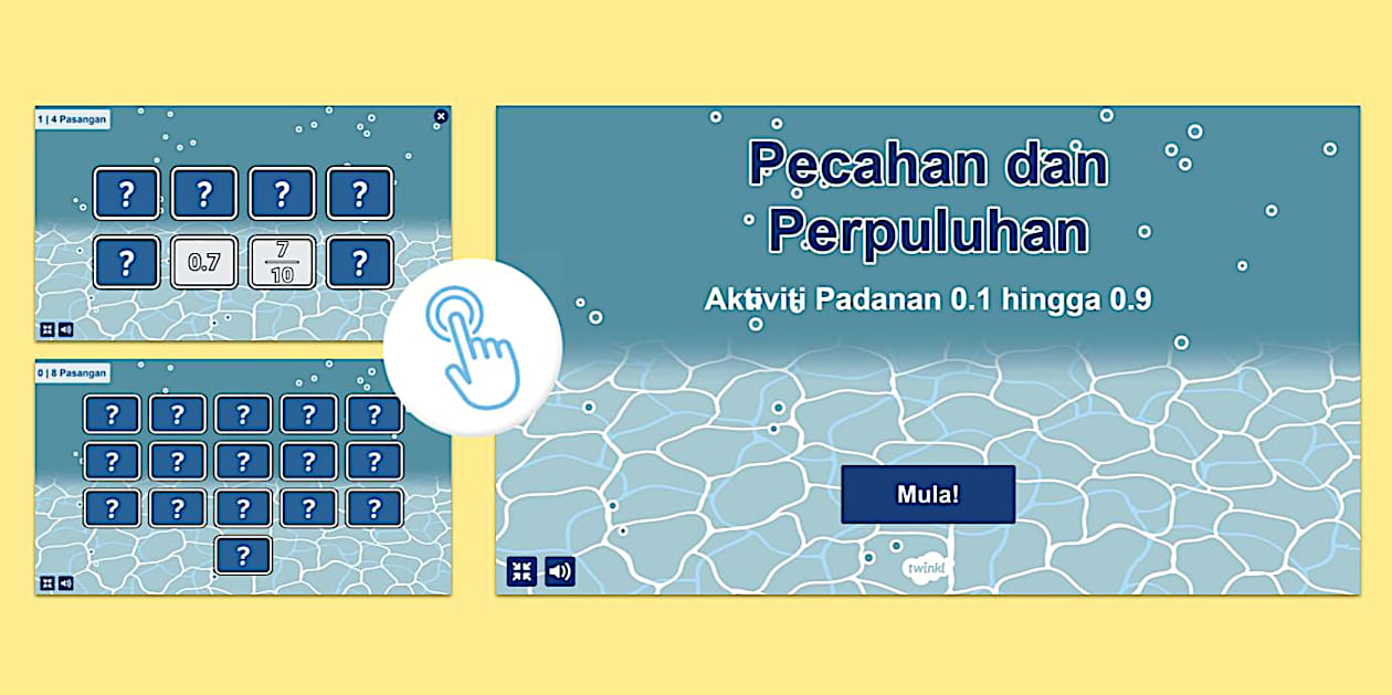 Permainan Interaktif Matematik - Aktiviti Padanan Pecahan dengan Perpuluhan