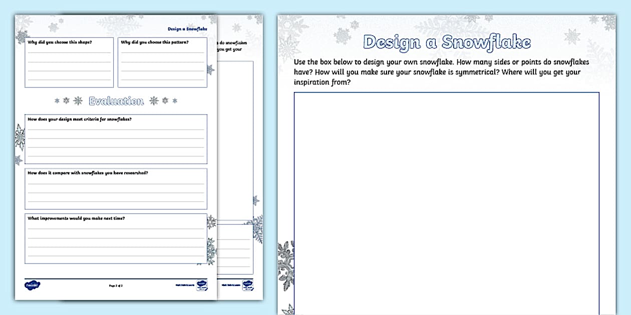 Design a Snowflake Worksheet - Twinkl Worksheet - Twinkl