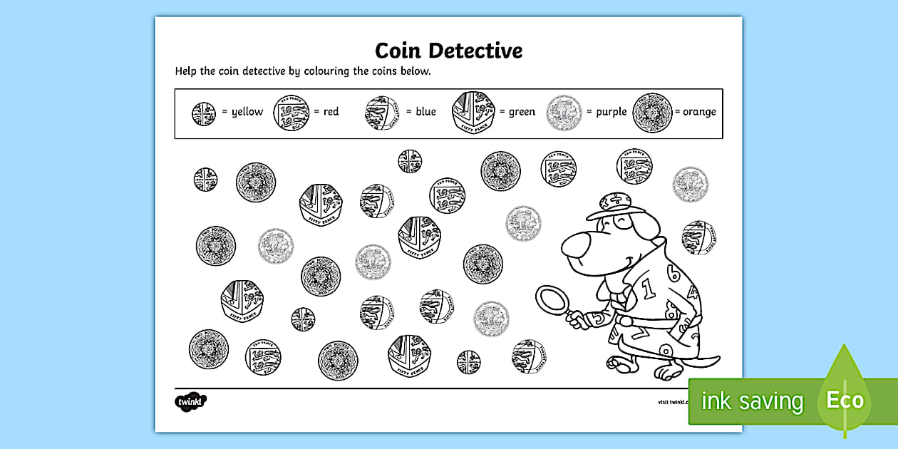 Coin Detectives Worksheet (teacher made) - Twinkl