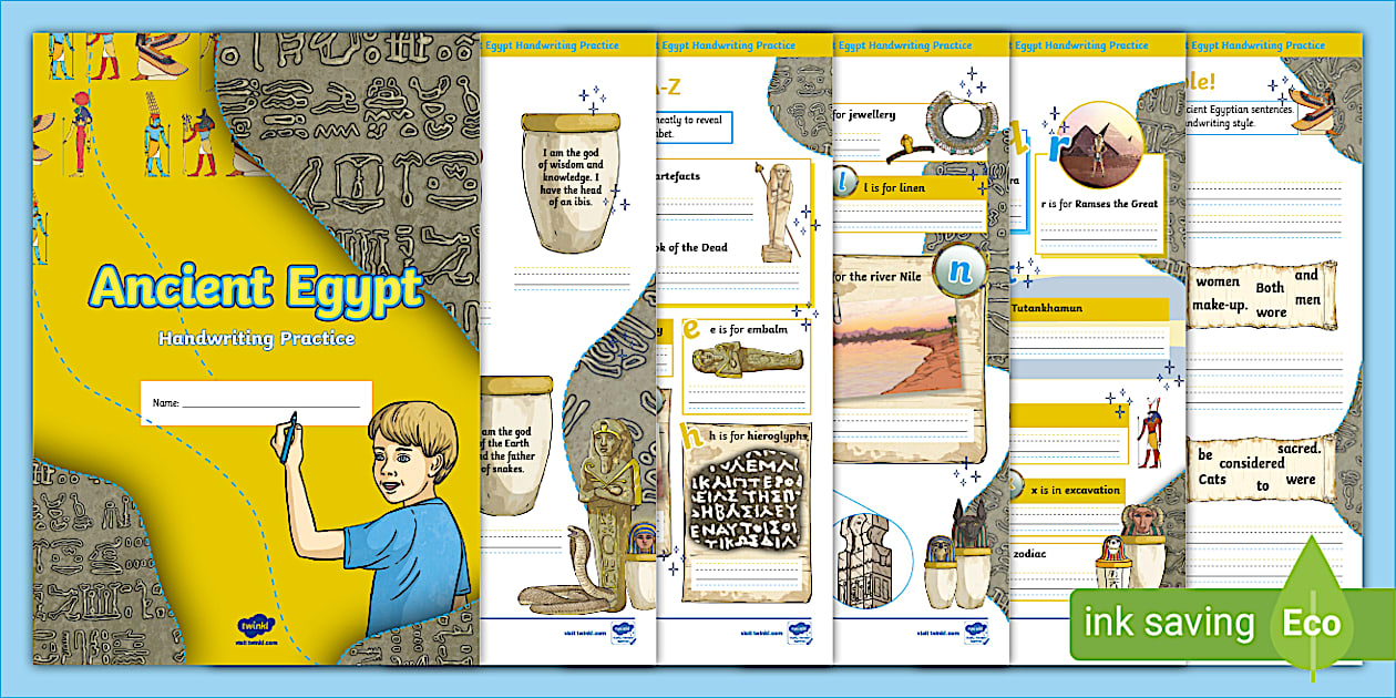KS2 Ancient Egypt Handwriting Practice Booklet - Twinkl