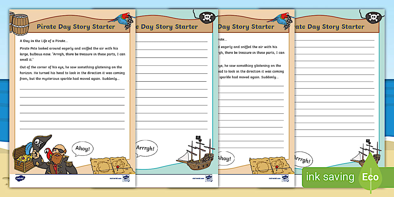 A Day in the Life of a Pirate Short Story Starter- Talk like a Pirate Day