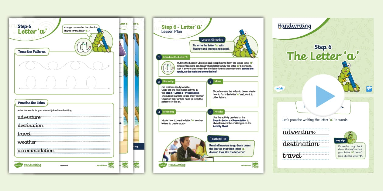 Step 6 Joined Handwriting Letter ‘a’ Pack (teacher made)