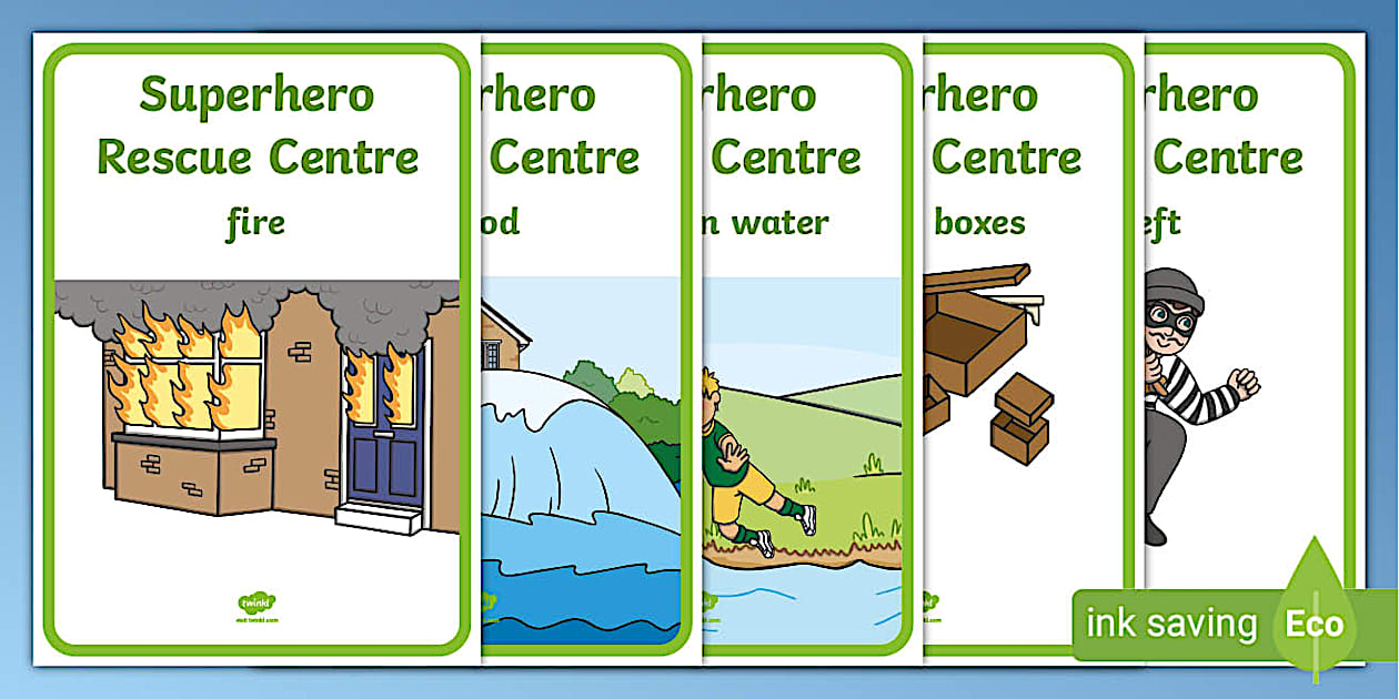 Superhero Rescue Centre Role Play Whats Your Emergency Poster