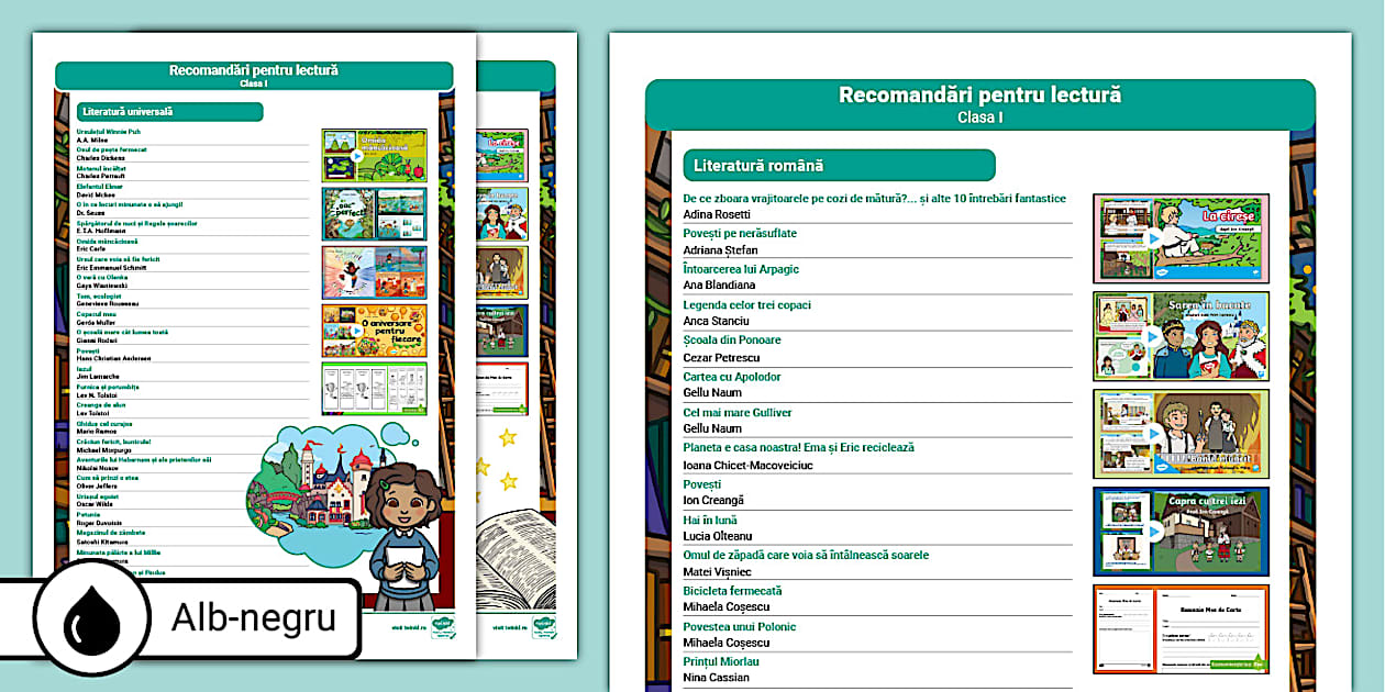 FREE! - Recomandări pentru lecturi suplimentare Clasa I