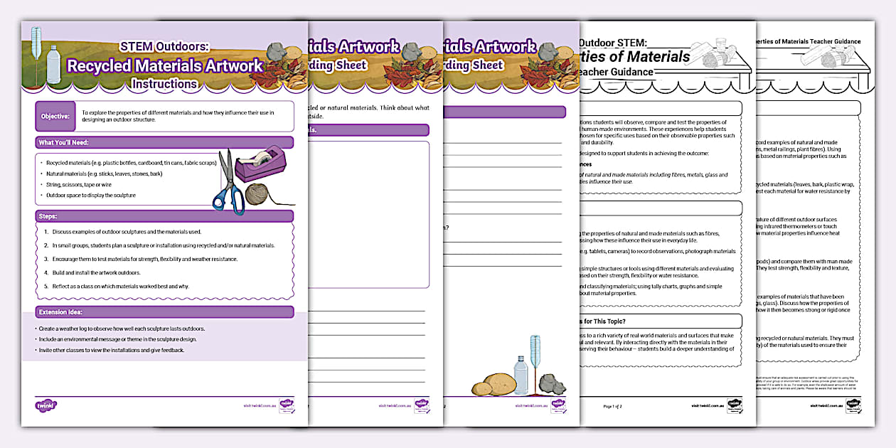 STEM Outdoors: Recycled Materials Artwork - Twinkl