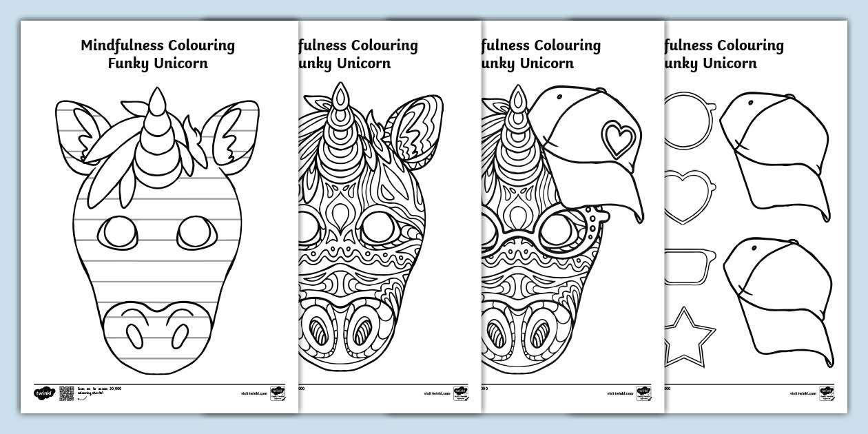 Picture of a Unicorn to Colour In | KS1 Mindfulness - Twinkl