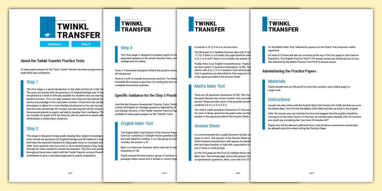 Twinkl Transfer Step 3 Guidance Document (Lehrer gemacht)