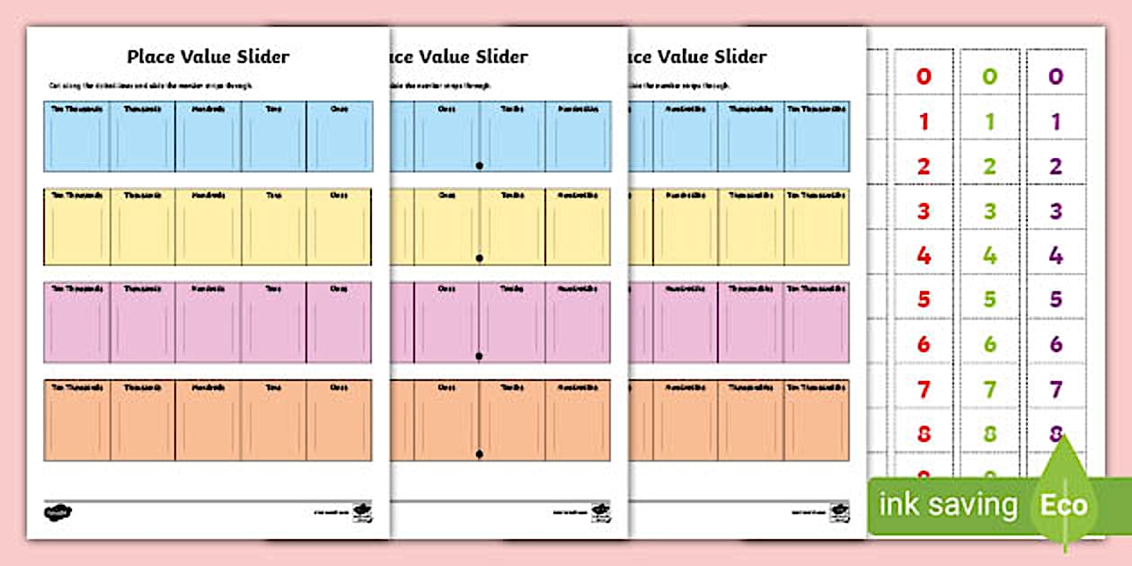 Maths Place Value Sliders (teacher made) - Twinkl