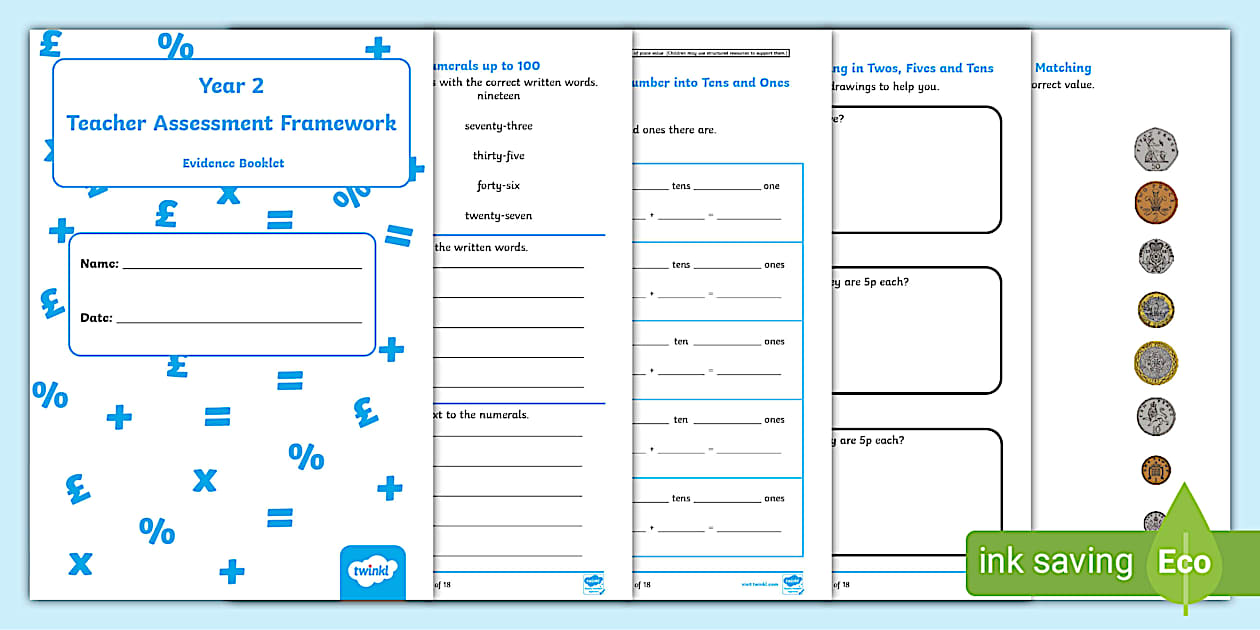 👉 Year 2 TAF Working Towards Evidence Activity Booklet | Maths