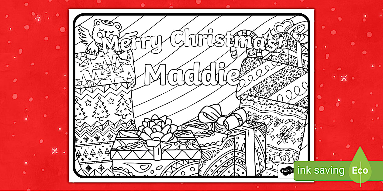 Editable Christmas Mindfulness Name Colouring Activity