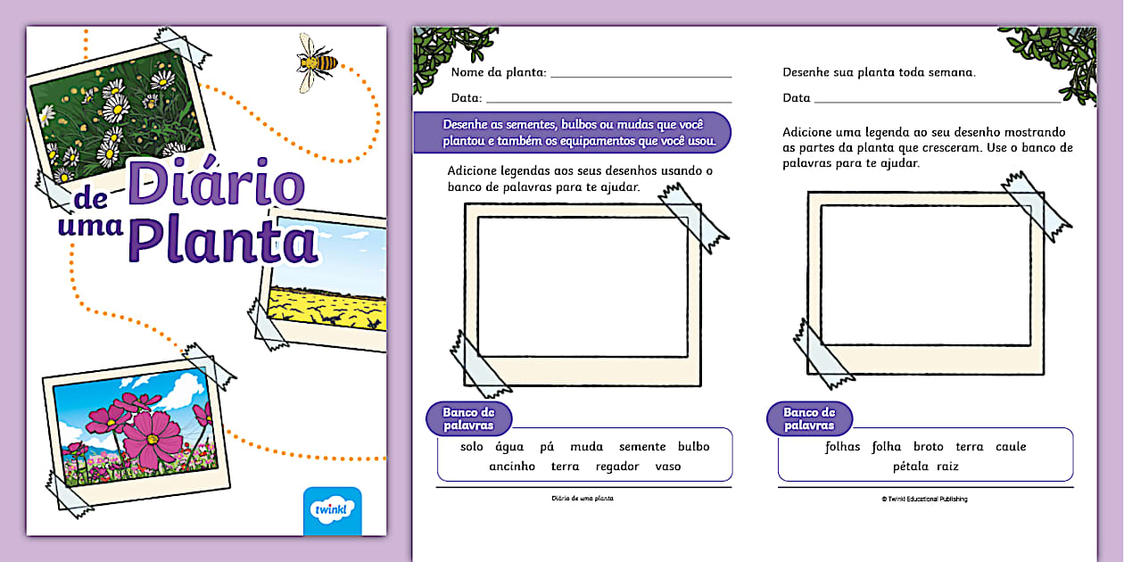 Diário de uma planta - Livreto de atividade prática