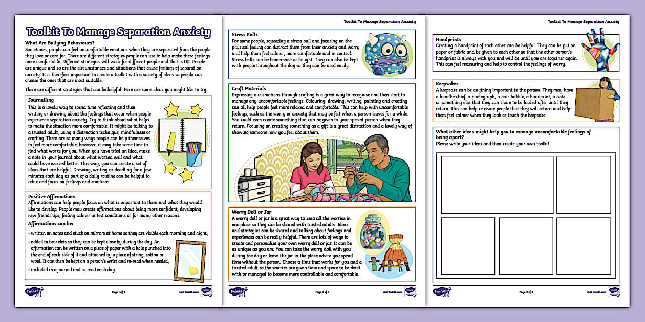 Toolkit To Manage Separation Anxiety KS2 (teacher made)